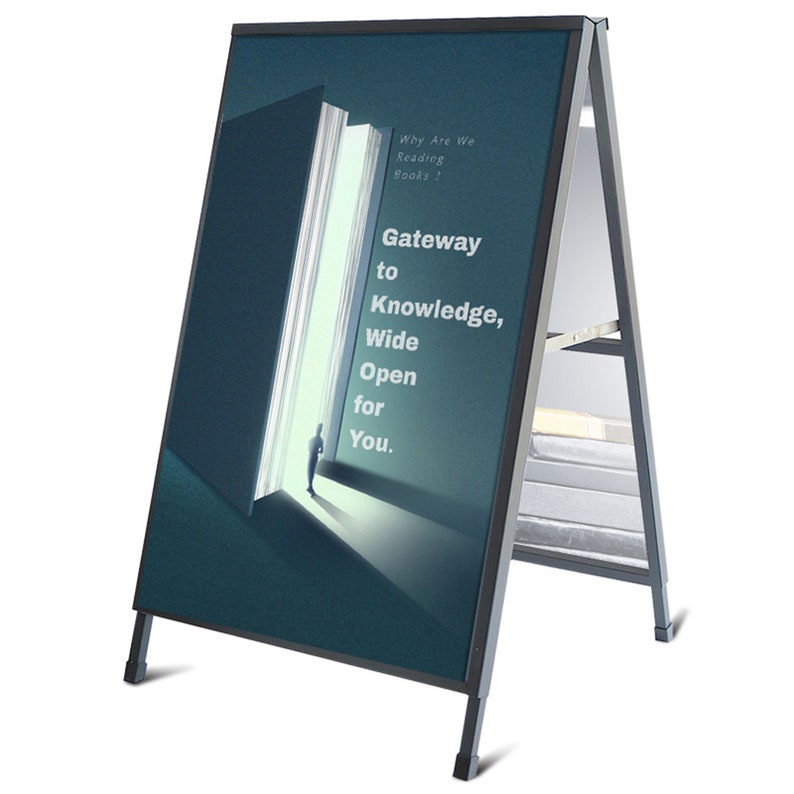 A Frame Sign Double-sided Folding Sandwich Board Heavy Duty Slide-in ...