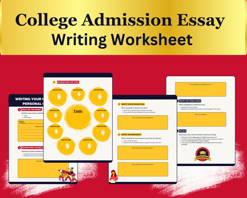 College Essay Writing Worksheet Guide - Etsy