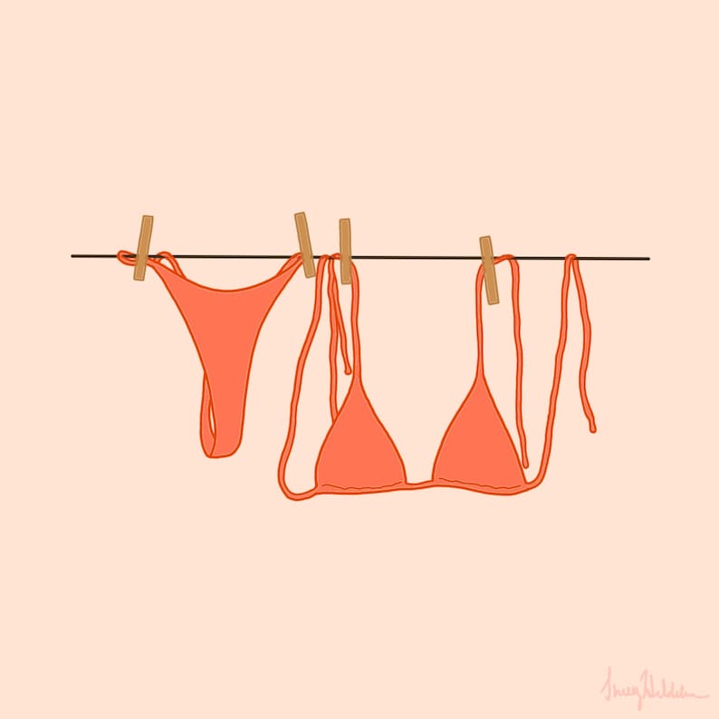 Peach Bikini “beach Bum” Print 8’x8’ Semigloss Cardstock - Etsy