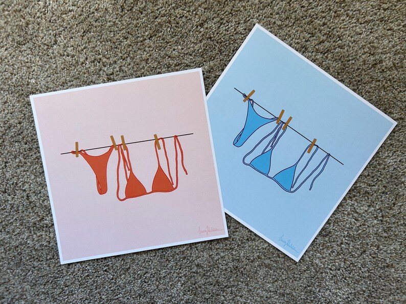 Peach Bikini “beach Bum” Print 8’x8’ Semigloss Cardstock - Etsy