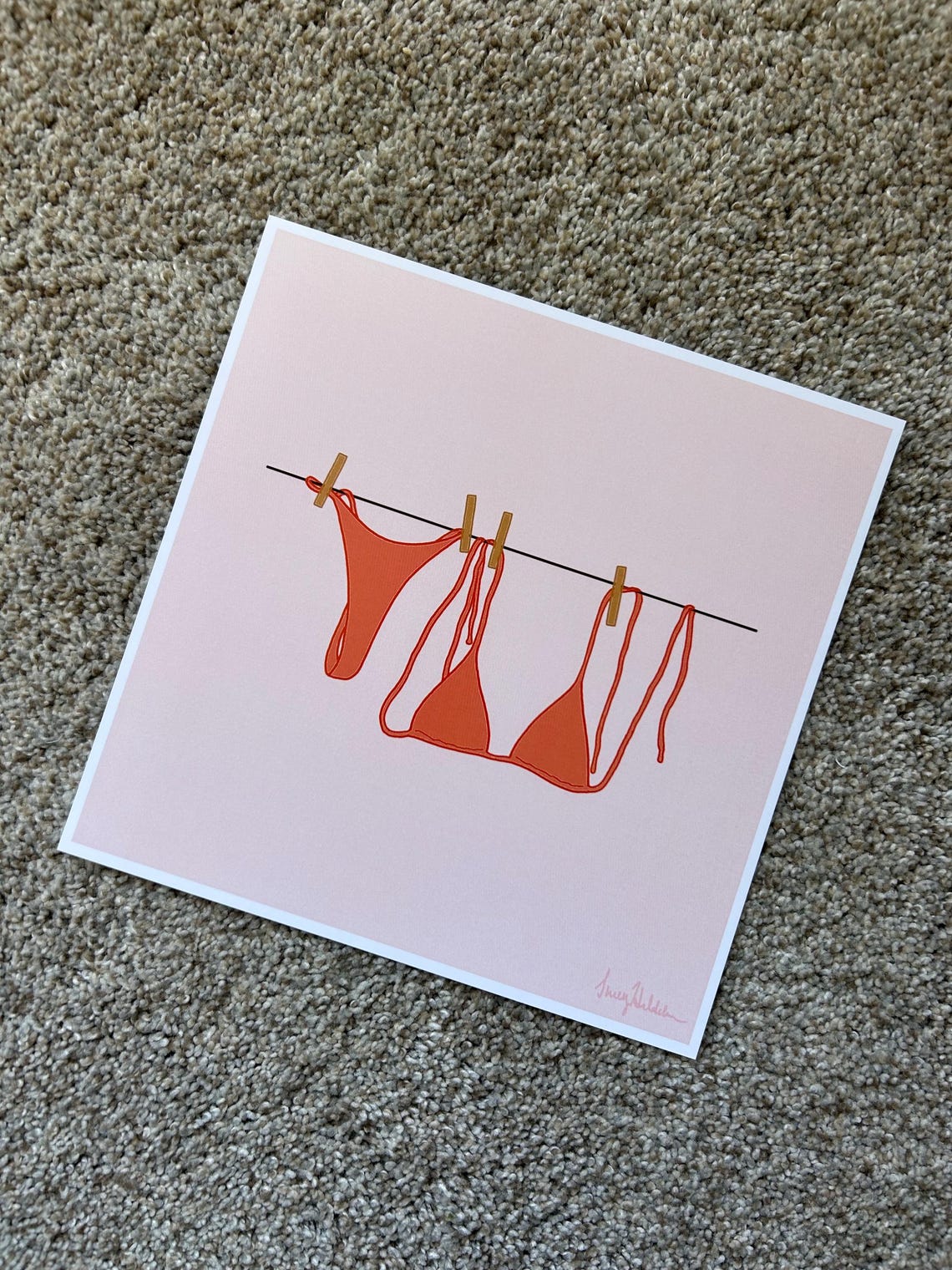 Peach Bikini “beach Bum” Print 8’x8’ Semigloss Cardstock - Etsy