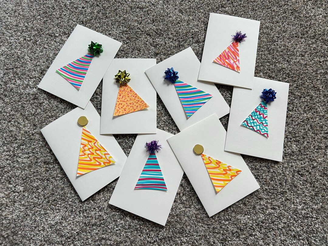 Party Hat Greeting Cards With Envelopes - Etsy