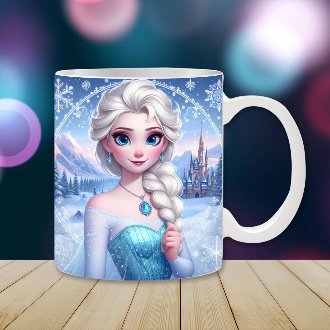 Elsa Mug Wrap, 11oz & 15oz Mug Template, Frozen Mug Sublimation Design ...