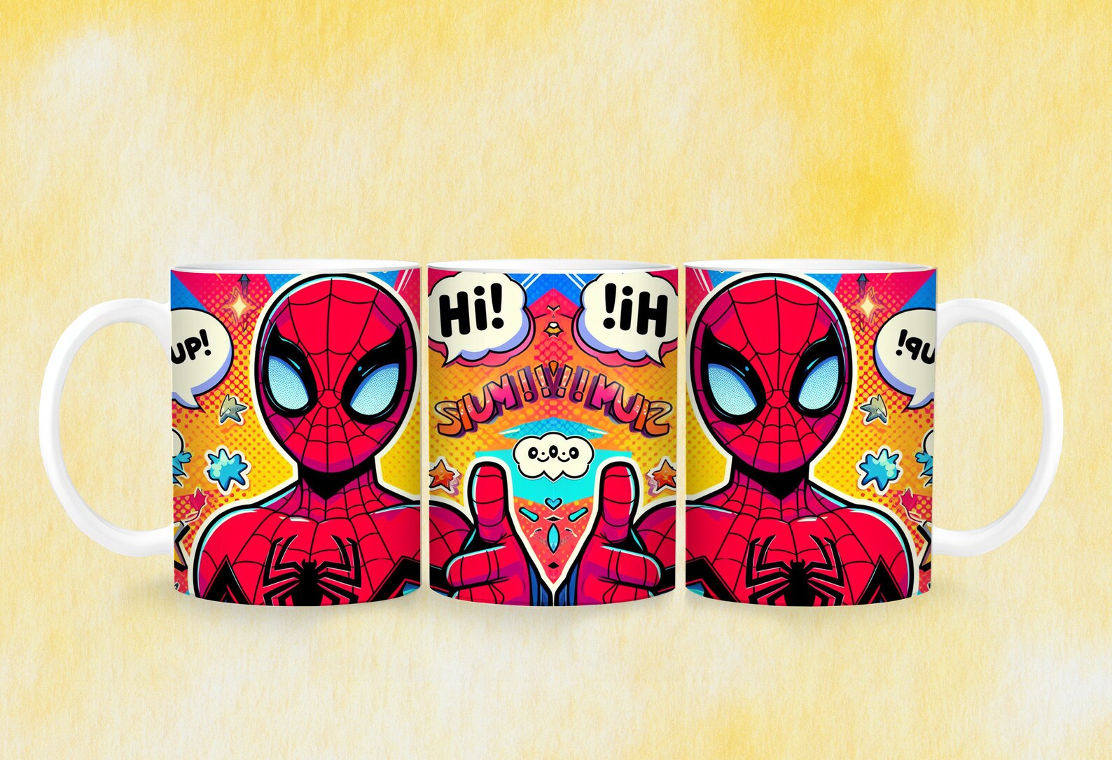 Spiderman Mug Wrap, Cute Spiderman Mug Wrap Sublimation Design PNG ...