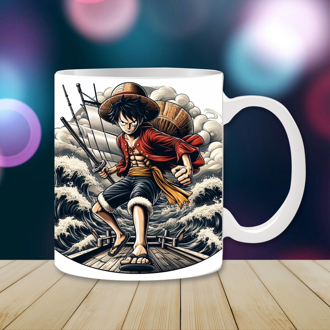 Monkey D. Luffy Mug Wrap, 11oz & 15oz Mug Template, Mug Sublimation ...