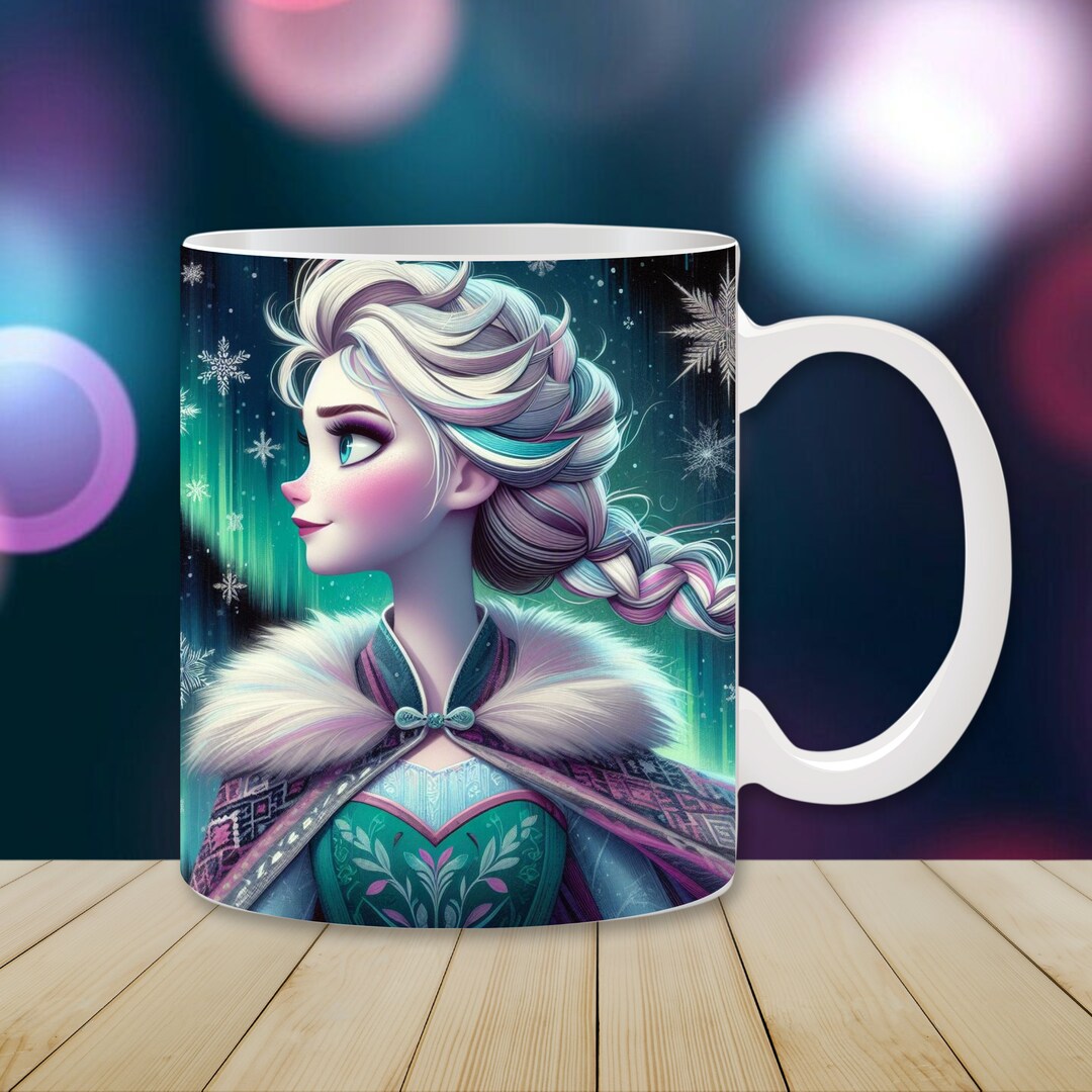 Elsa Mug Wrap, 11oz & 15oz Mug Template, Frozen Mug Sublimation Design ...
