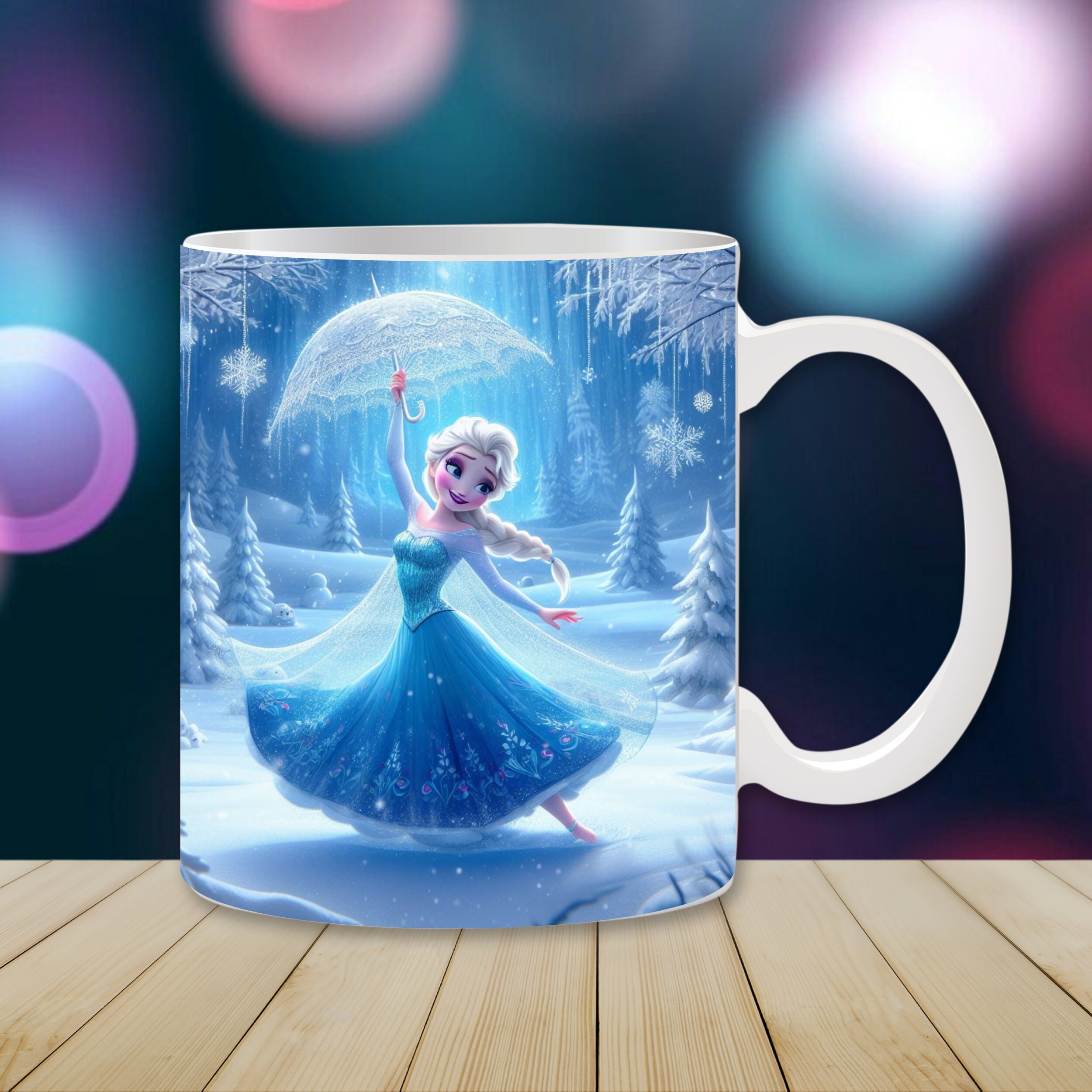 Elsa Mug Wrap, 11oz & 15oz Mug Template, Frozen Mug Sublimation Design ...