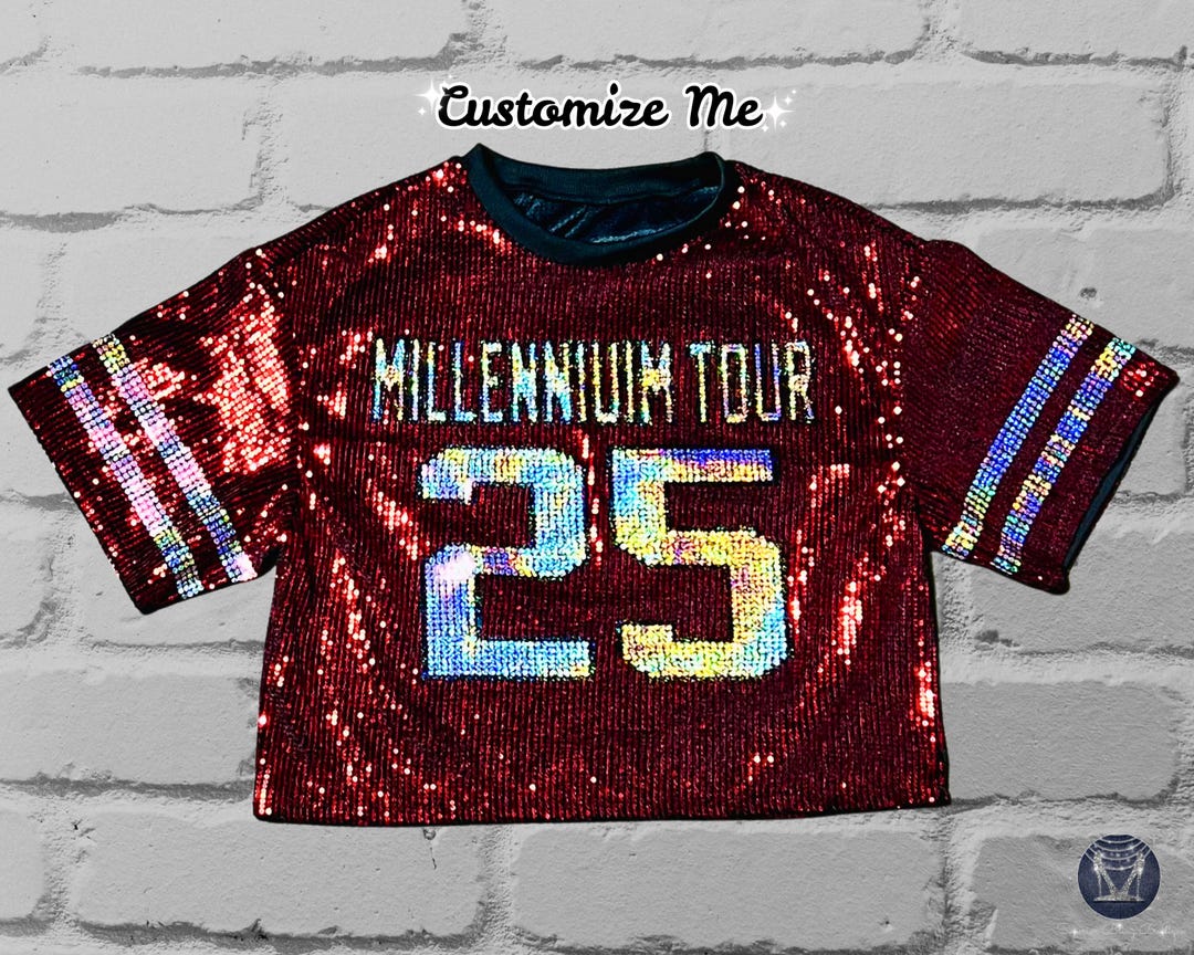 Custom Concert Sequin Top, Jersey Shirt, Customize With Text and Number ...