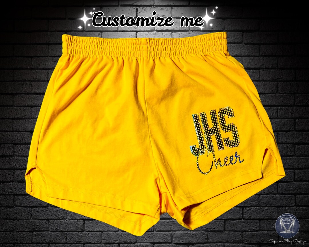 Custom Bling Cheer Shorts, Sparkly Dance Team Shorts, Personalized ...
