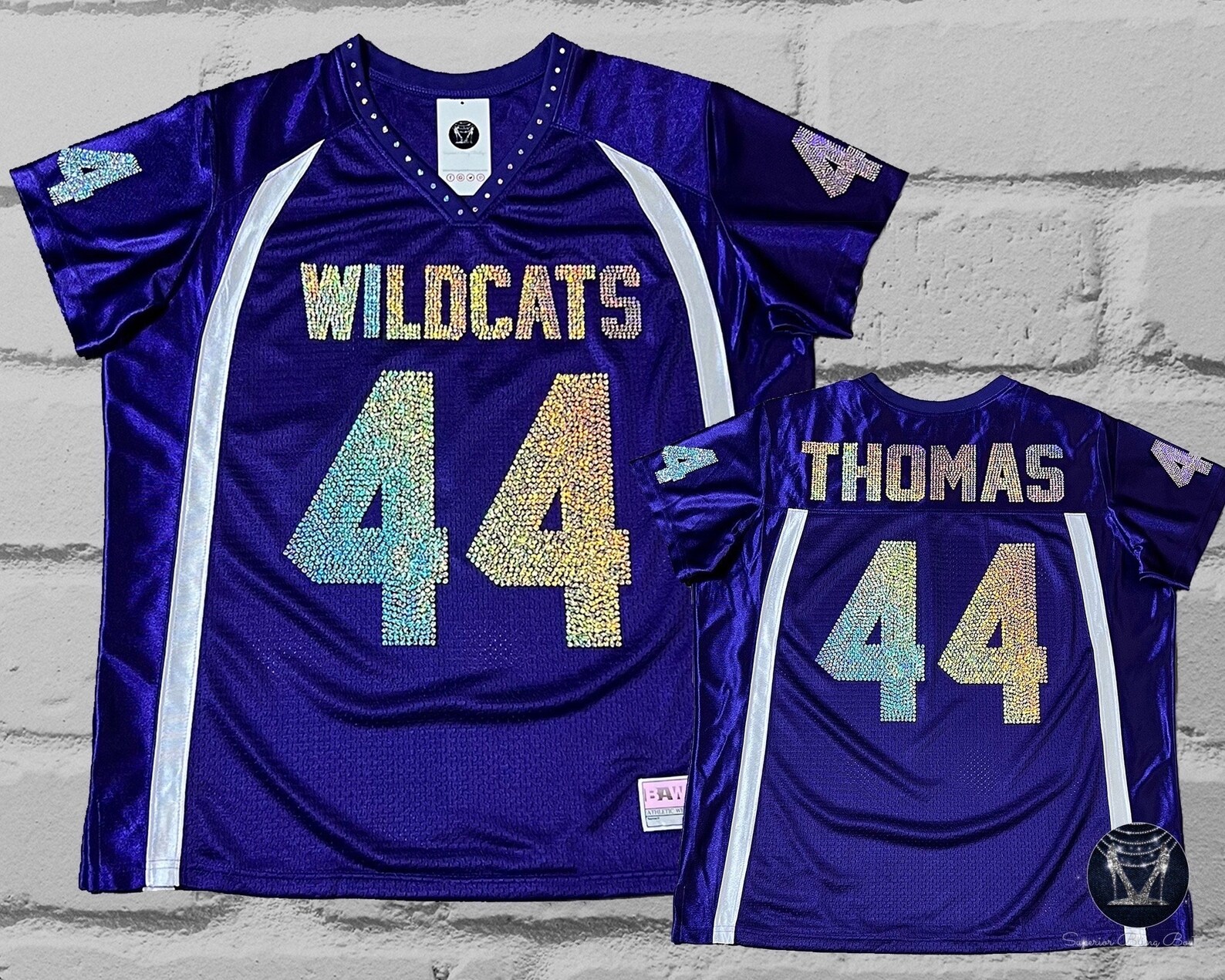 Custom Bling Ladies Patchwork Jersey - Customize With Your Team, Mascot ...