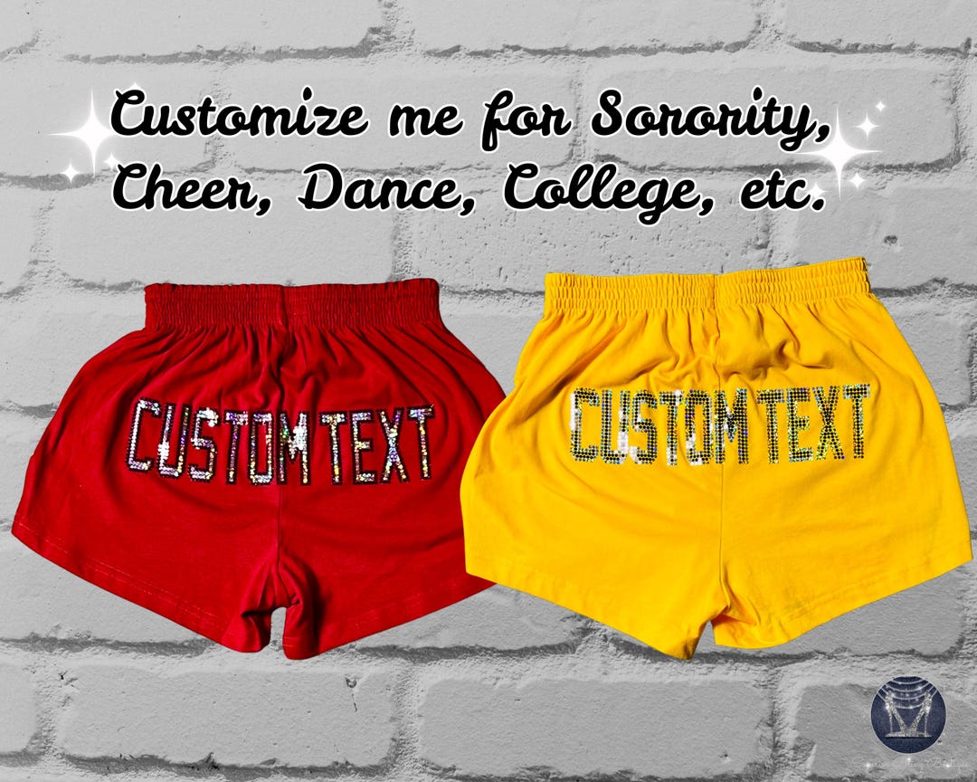 Custom College Bling Shorts, Cheer, Sorority, Teams, Dance, Game Day ...