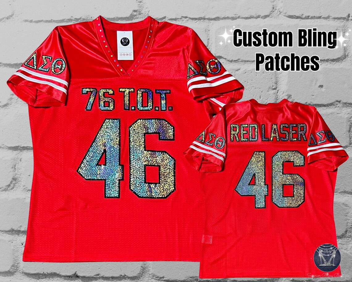 Custom Bling Women’s Patchwork Jersey (sleeve Logo/mascot) - Customize ...