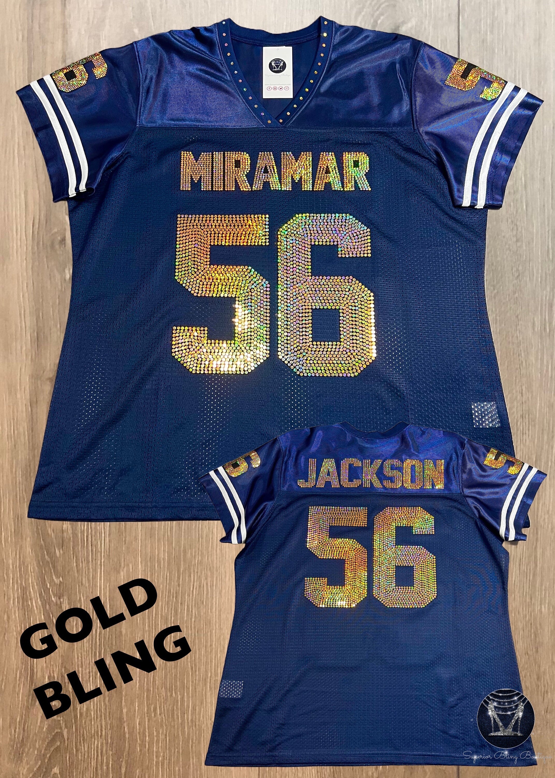 Custom Bling Womens Patchwork Jersey Customize With Your Team, Mascot ...