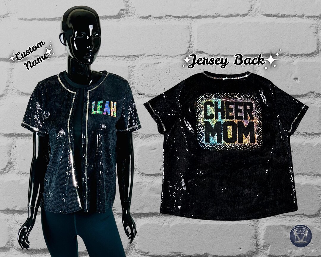 Custom Cheer Sequin Baseball Jersey, Custom Name, Bling Jersey ...