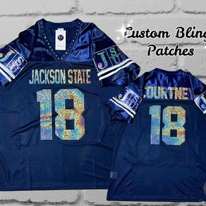 JSU, Custom Bling Women’s Patchwork Jersey, Jackson State University ...