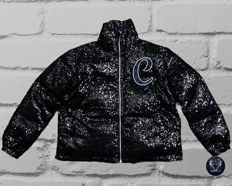 Custom Star Sequin Puffer Jacket Customize With Letter and Bling, Custom Bling, Gifts for Her - Etsy