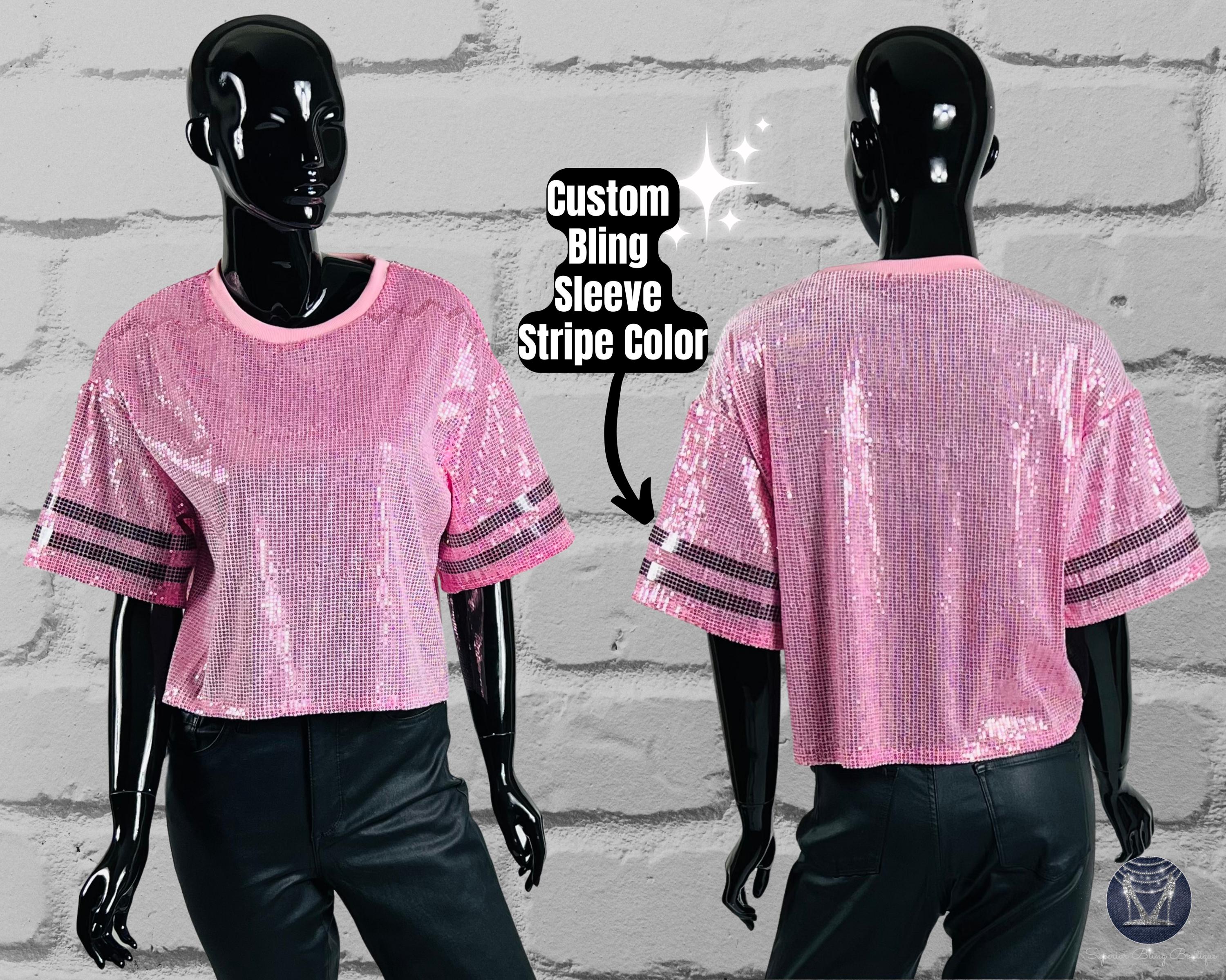 Custom Sequin Number Top, Bling Jersey Shirt, Personalized Sparkle Tee ...