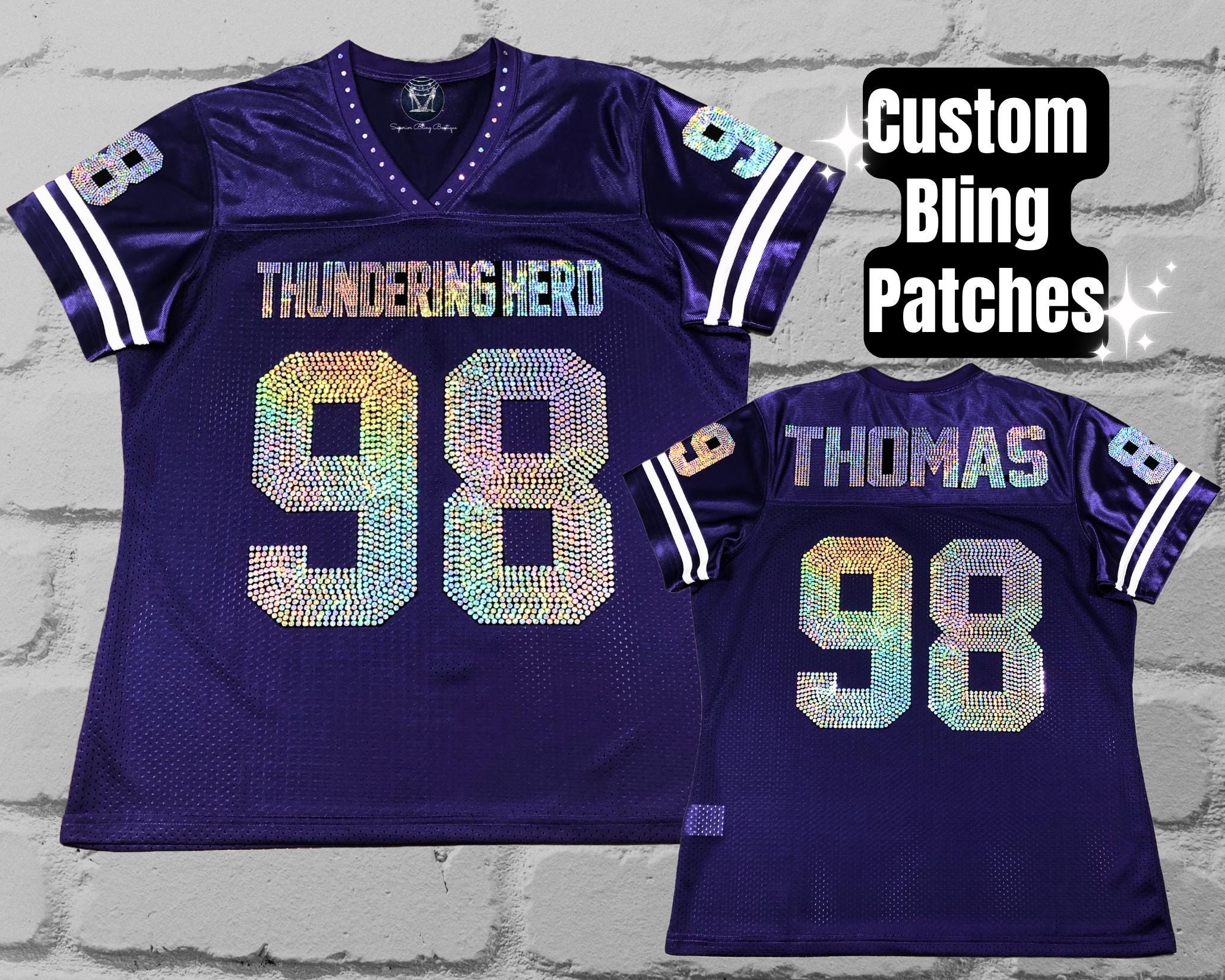Custom Bling Women’s Patchwork Jersey - Customize With Your Team ...
