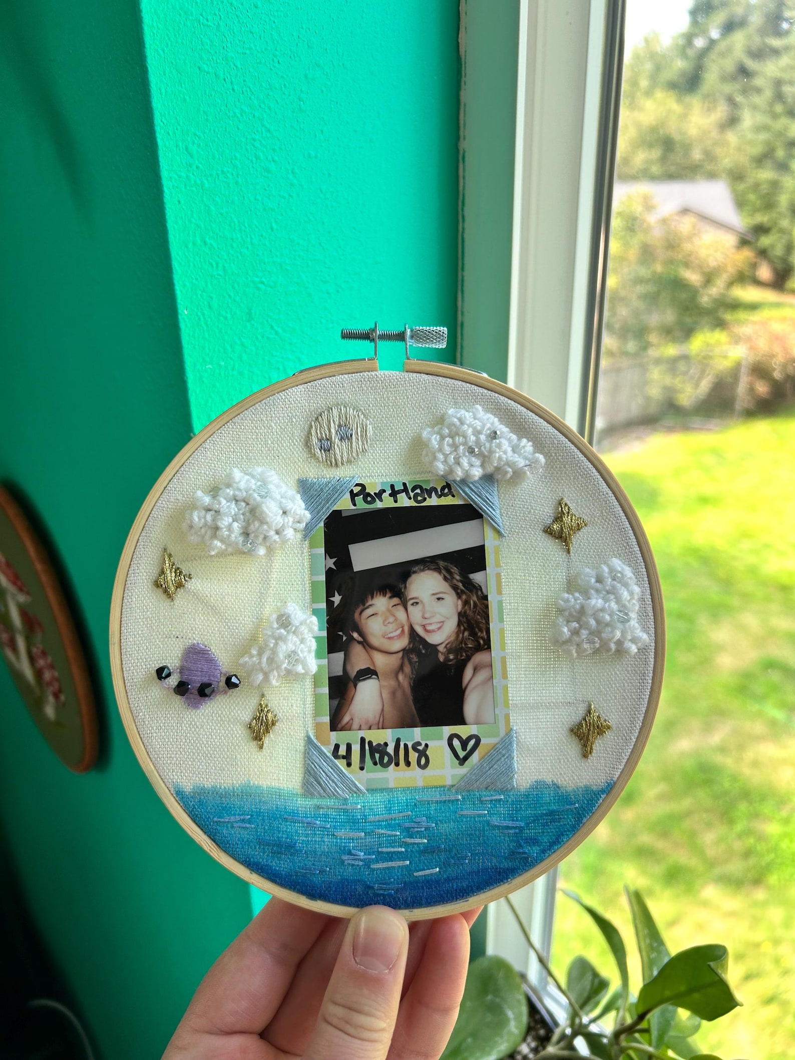 Stars and Clouds Hand-embroidered Photo Frame - Etsy