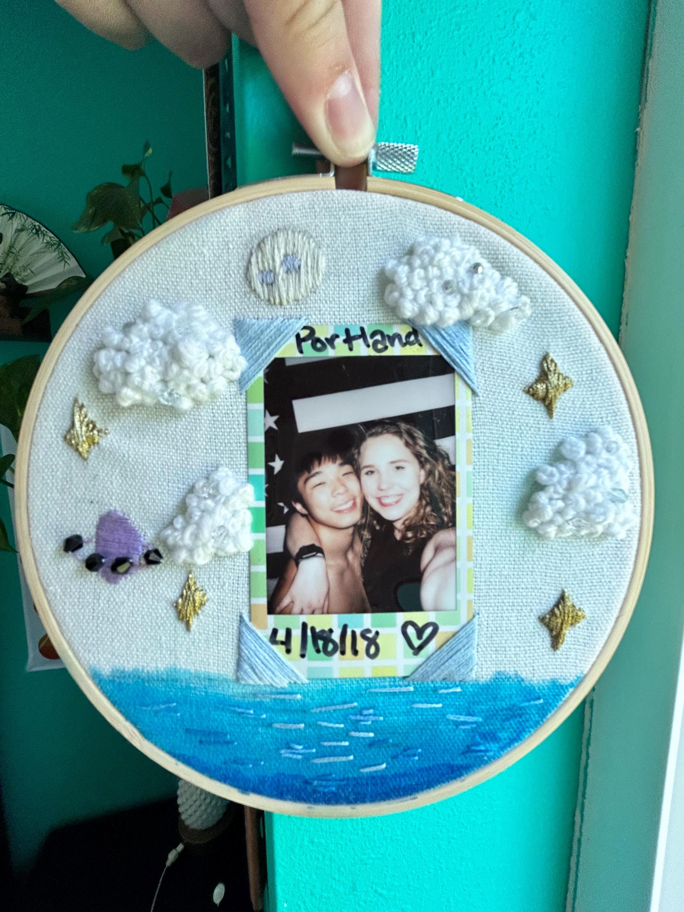 Stars and Clouds Hand-embroidered Photo Frame - Etsy