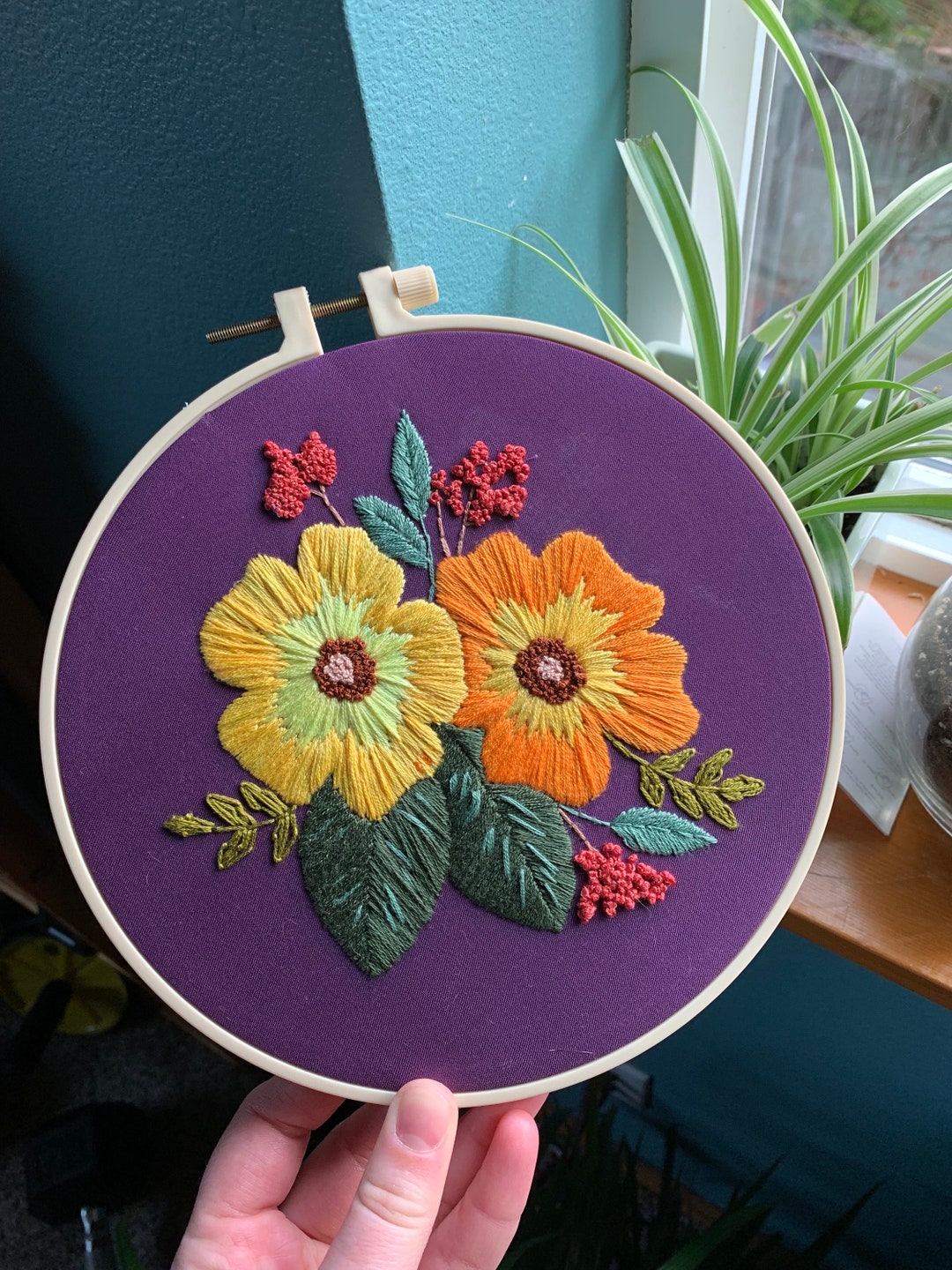 70’s Style “flower Child” Hand-embroidery - Etsy