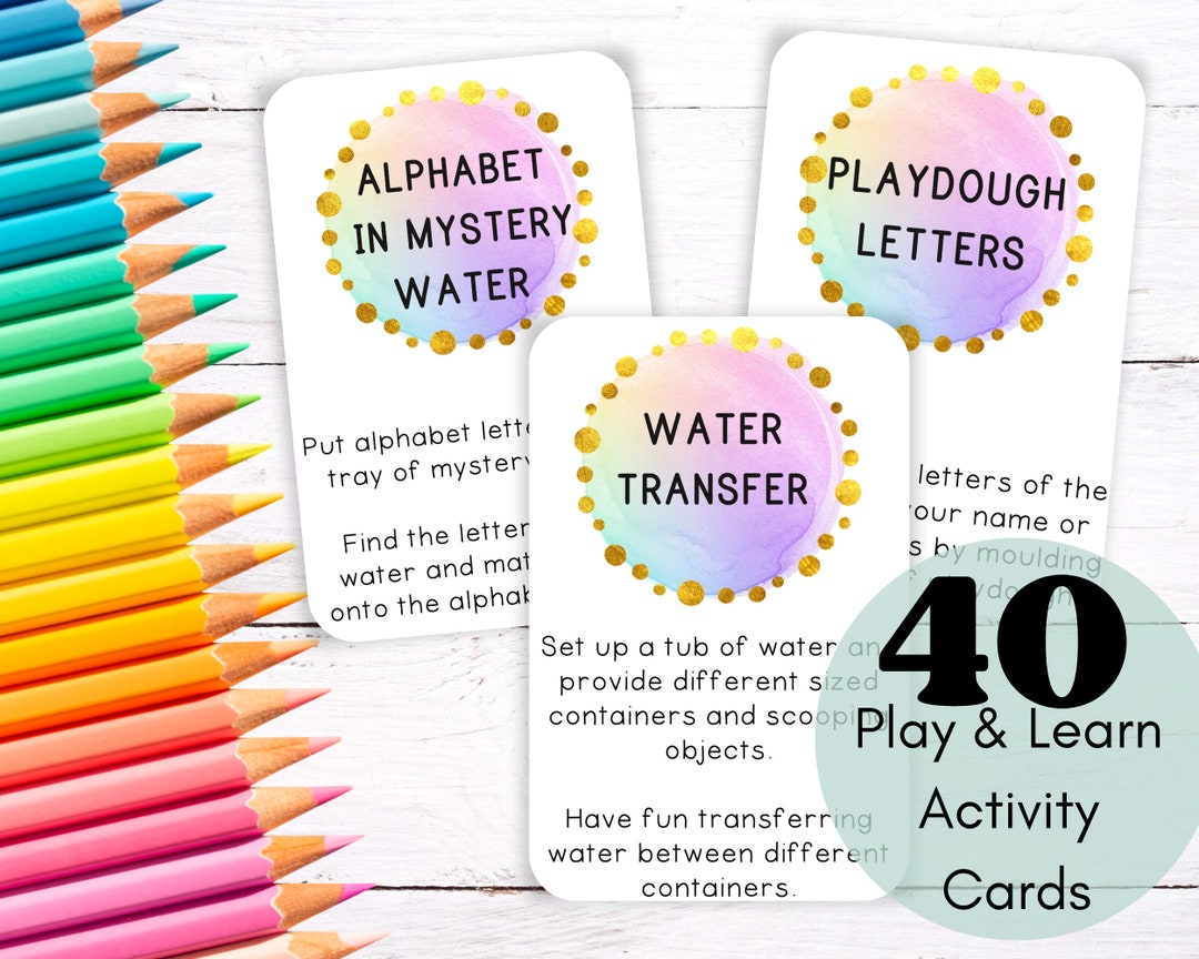 Play & Learn Activity Cards for Toddlers Open Ended Play Independent ...