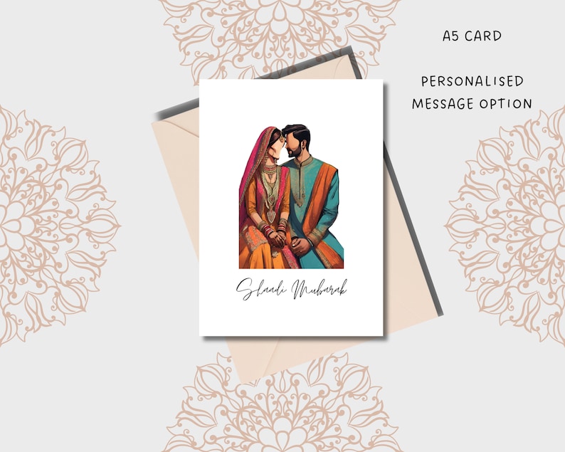Pakistani Wedding Cards/ Shaadi Mubarak Card - Etsy UK