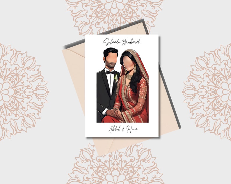 Pakistani Wedding Cards/ Shaadi Mubarak Card - Etsy UK