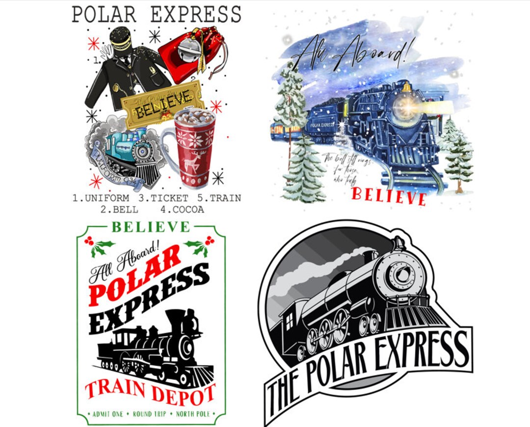 Believe All Aboard Polar Express Train Depot Christmas Png - Etsy