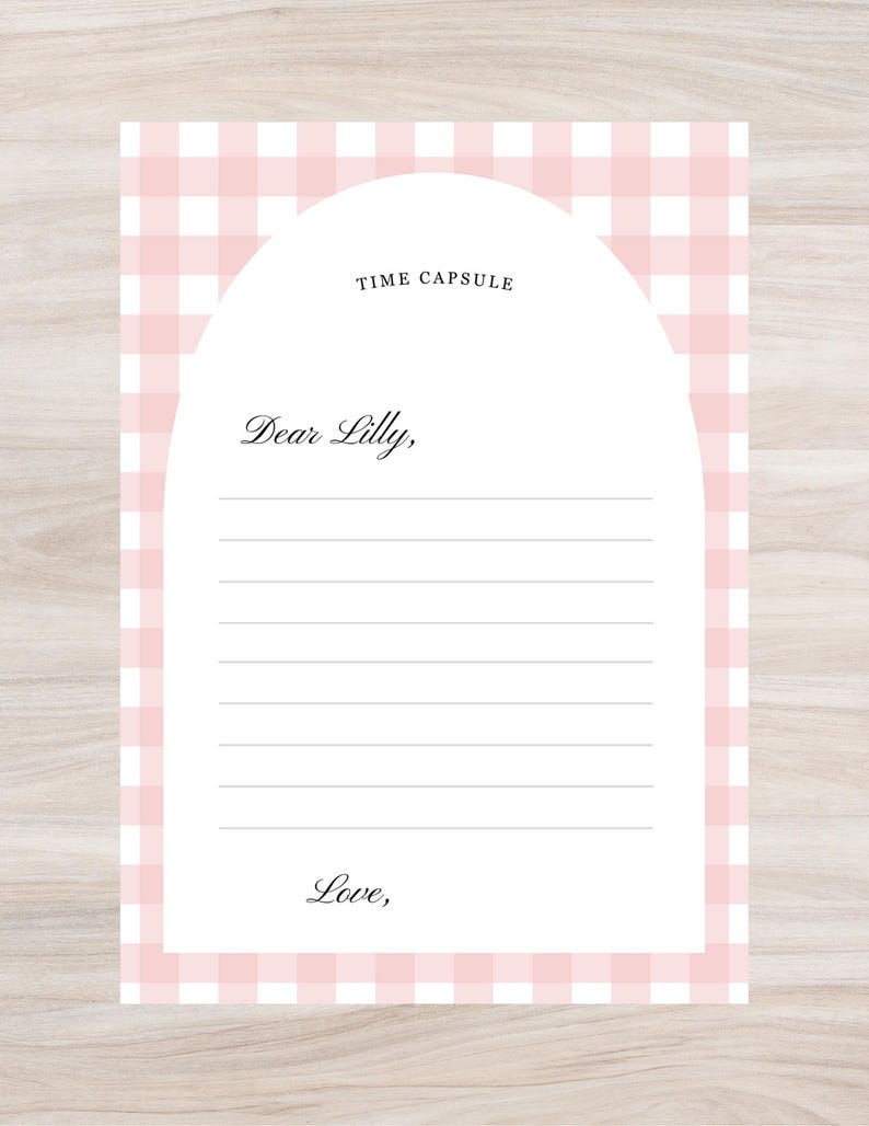 Time Capsule Template - Editable, Printable, - First Birthday ...