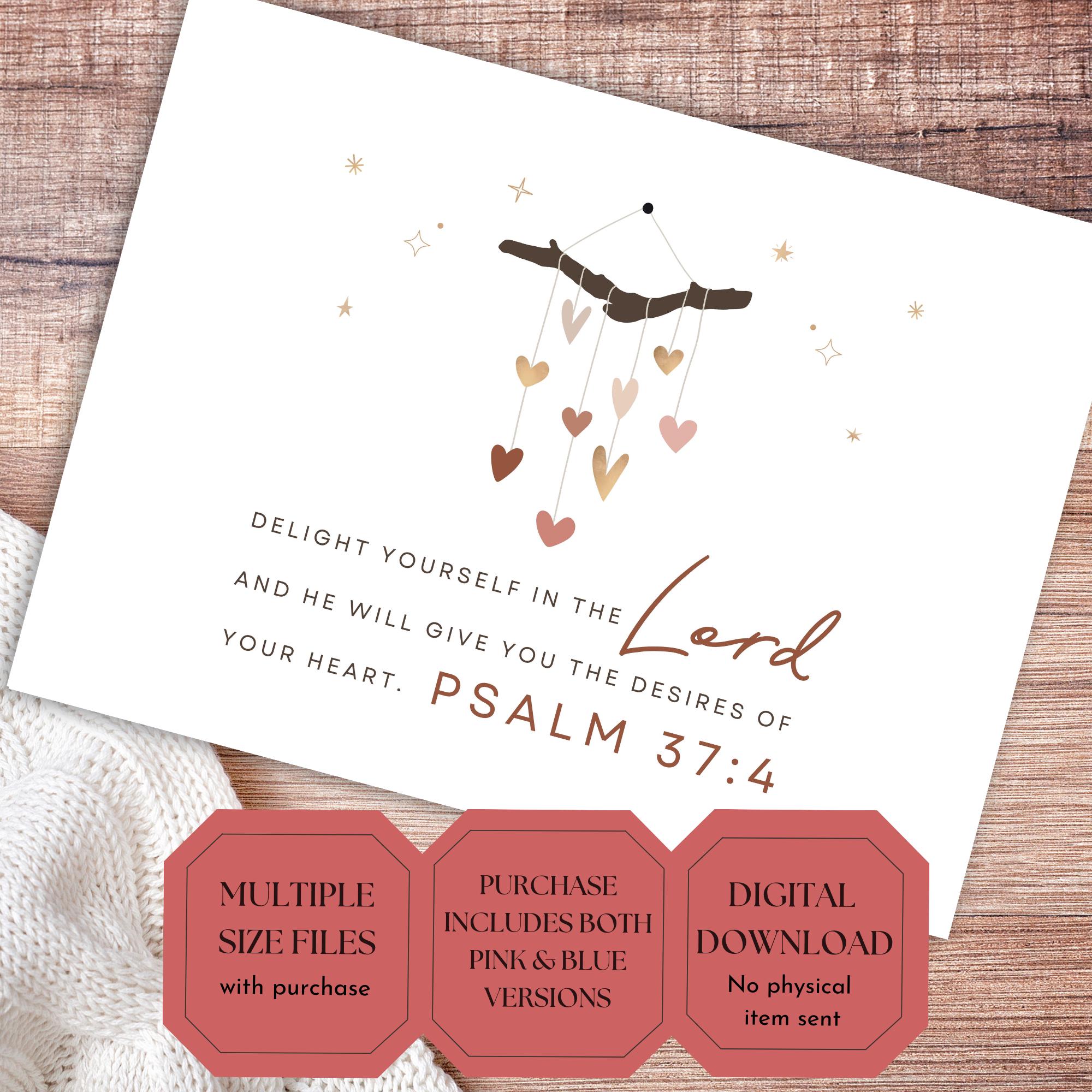 Delight in the Lord Digital Art Psalm 37:4 Wall Art Inspirational ...