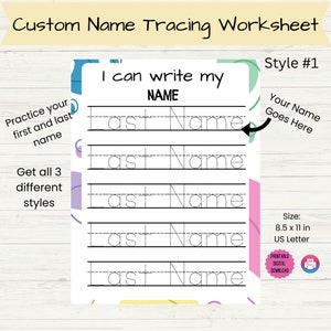 Name Tracing Custom Worksheet / First & Last Name Tracing Name ...