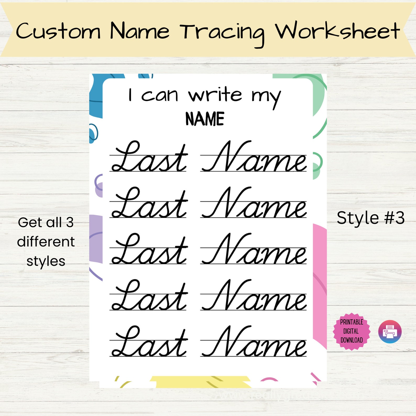 Name Tracing Custom Worksheet / First & Last Name Tracing Name ...