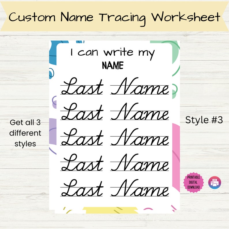 Name Tracing Custom Worksheet / First & Last Name Tracing Name ...