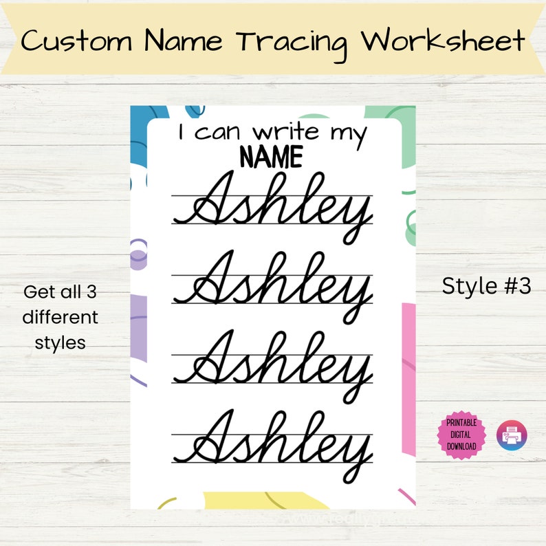Name Tracing Custom Worksheet / First Name Tracing Name Worksheet / Name Tracing Printable / ABC ...