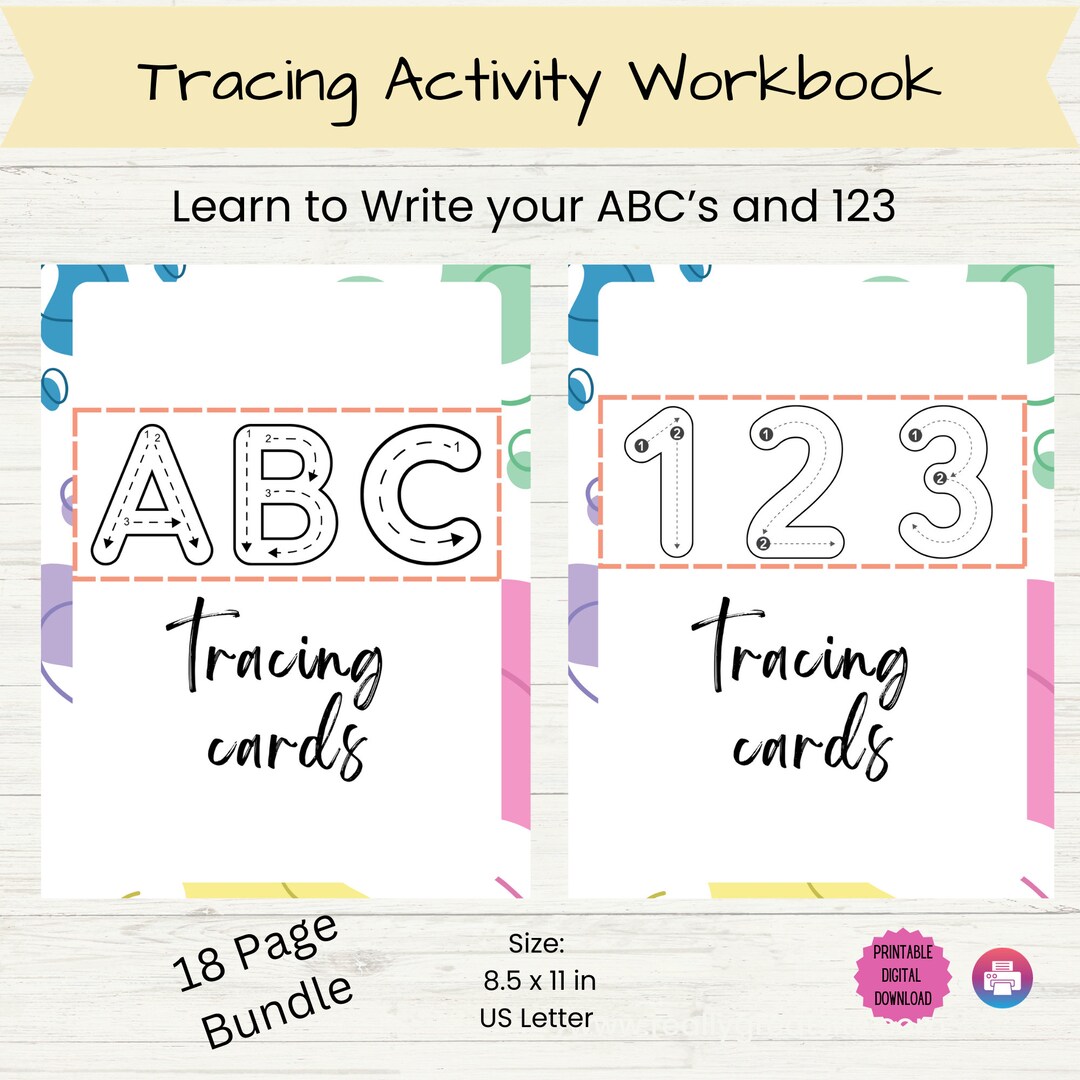 Alphabet & Number Tracing Sheet / Activity Worksheets / ABC Tracing ...