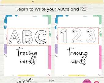 Alphabet & Number Tracing Sheet / ABC Tracing / Handwriting Practice ...