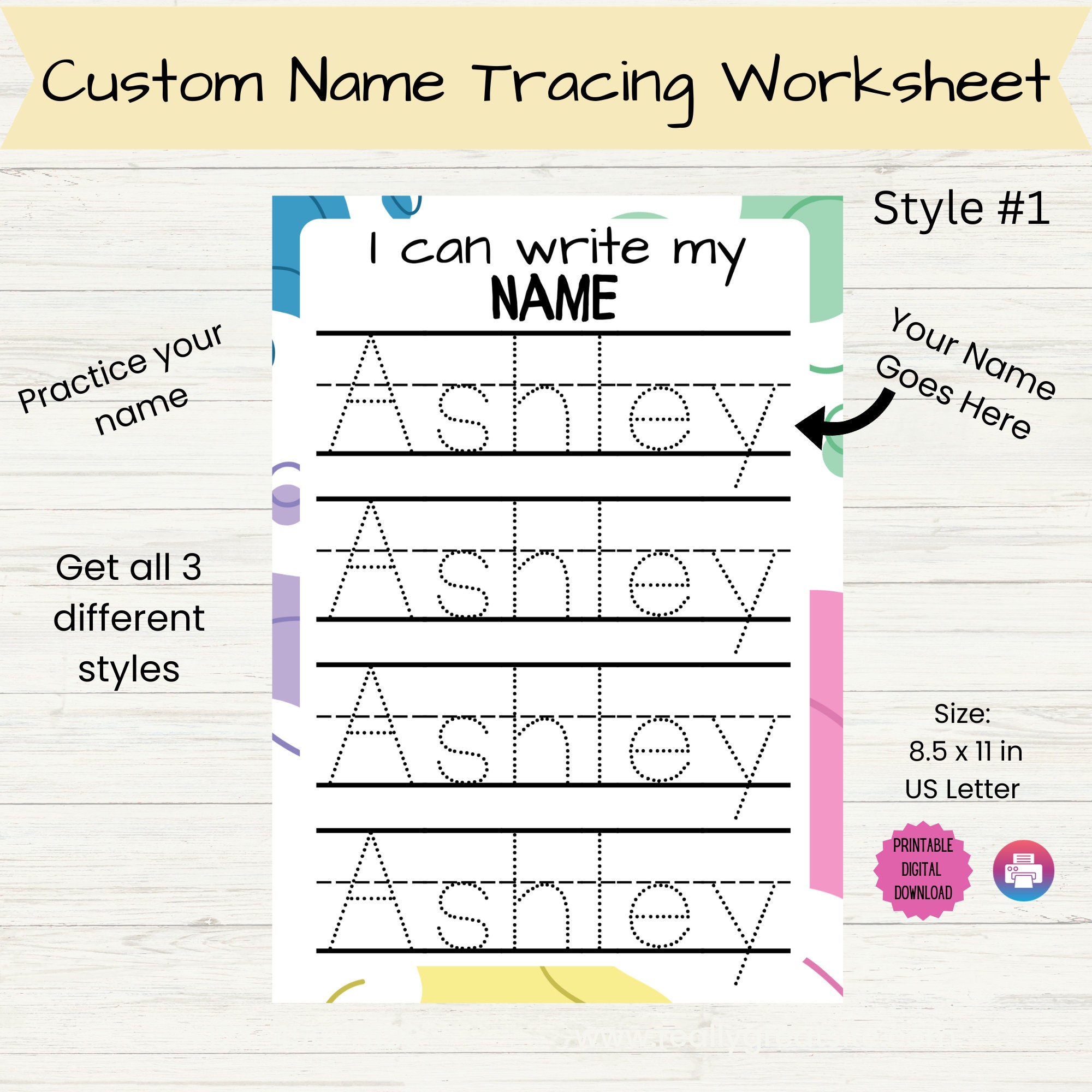 Name Tracing Custom Worksheet / First Name Tracing Name Worksheet ...