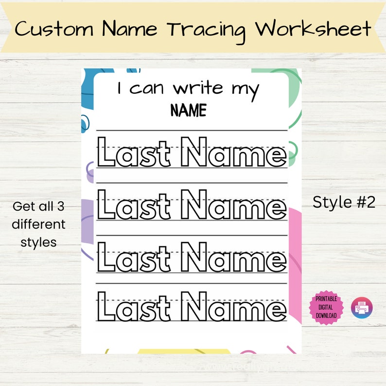 Name Tracing Custom Worksheet / First & Last Name Tracing Name ...