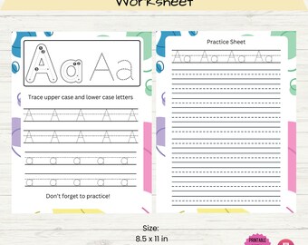 Alphabet Tracing Worksheets A-Z / ABC Tracing Workbook /handwriting ...