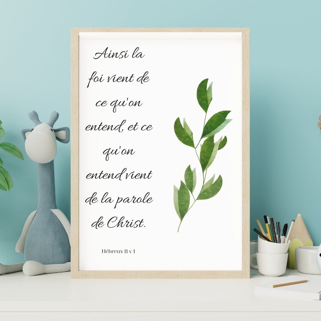 Inspirational Bible Verse Poster Christian Decor Kids Room Christian ...