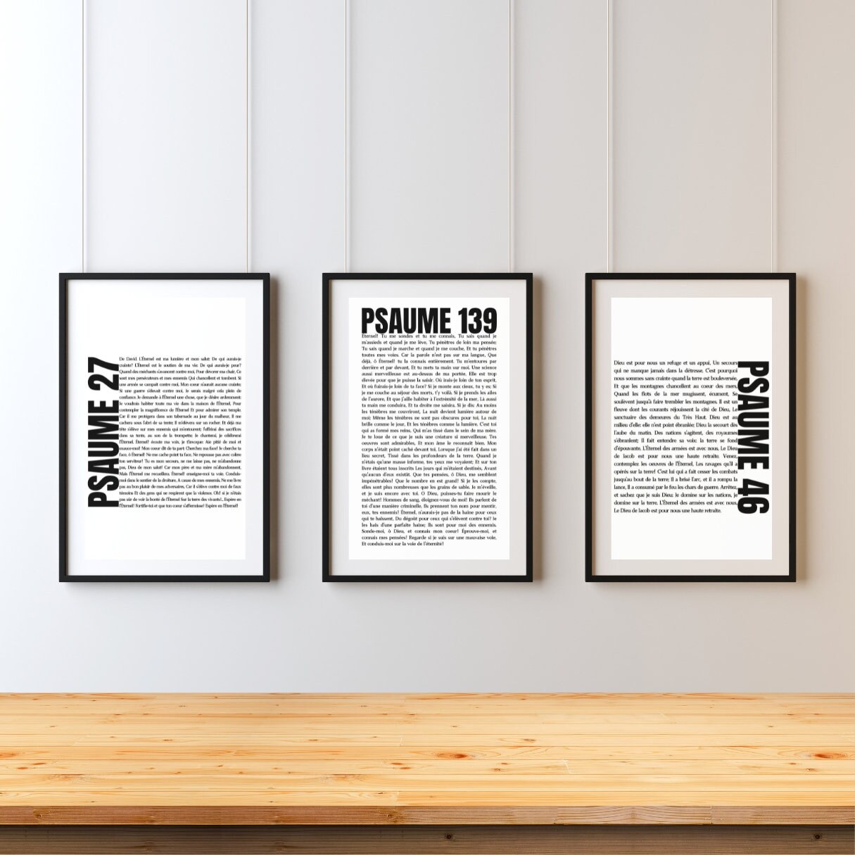 Set of 3 Posters Bible Verse Psalm to Personalize Christian Wall Art ...