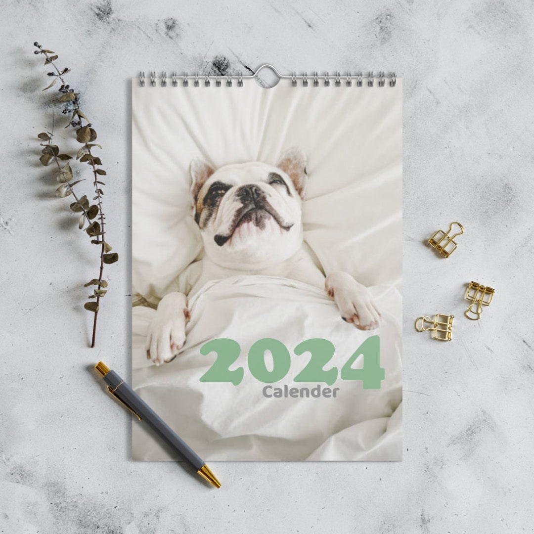 French Bulldog 2024 Calendar Wall-hung Calendar With Cream Frenchie ...