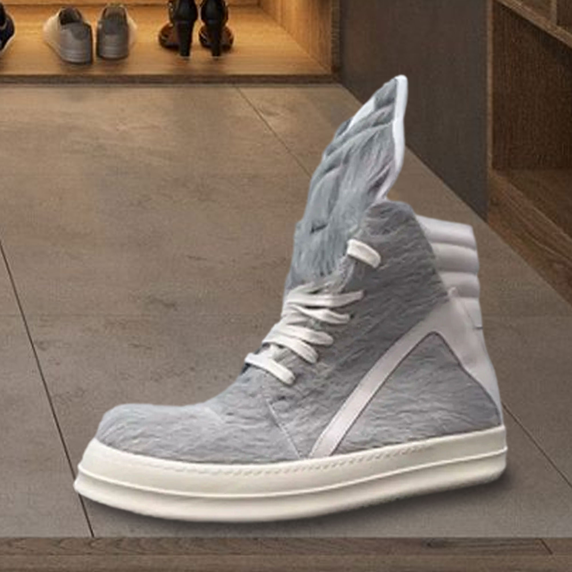 High Quality Rick Owens Inspired Fuzzy Custom Sneakers Pink - Etsy