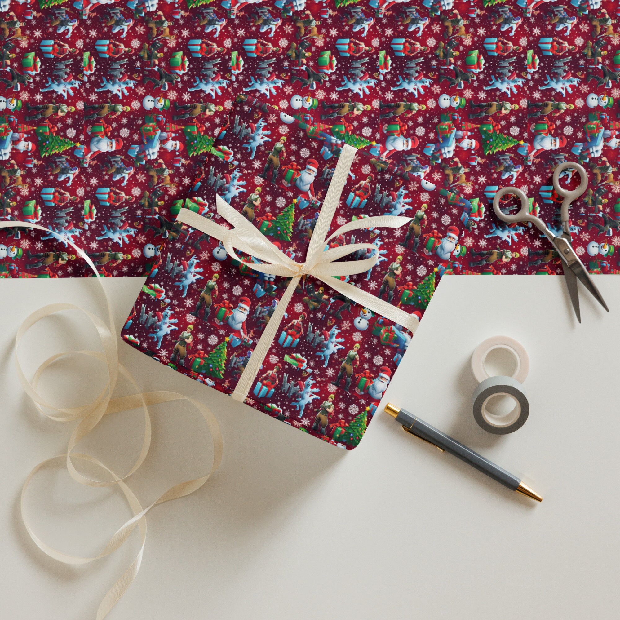 F Red Christmas Wrapping Paper - Etsy