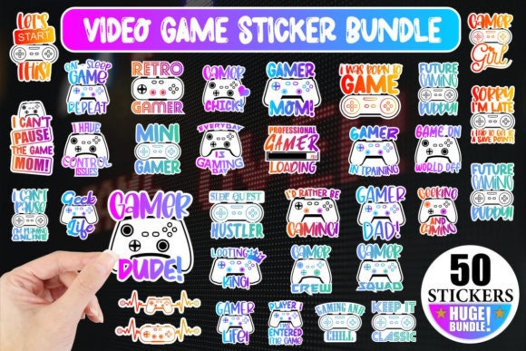 Video Game Printable Sticker Bundle PNG - Etsy
