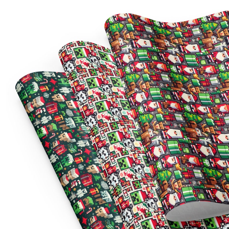 Minecraft Bundle Wrapping Paper - Etsy