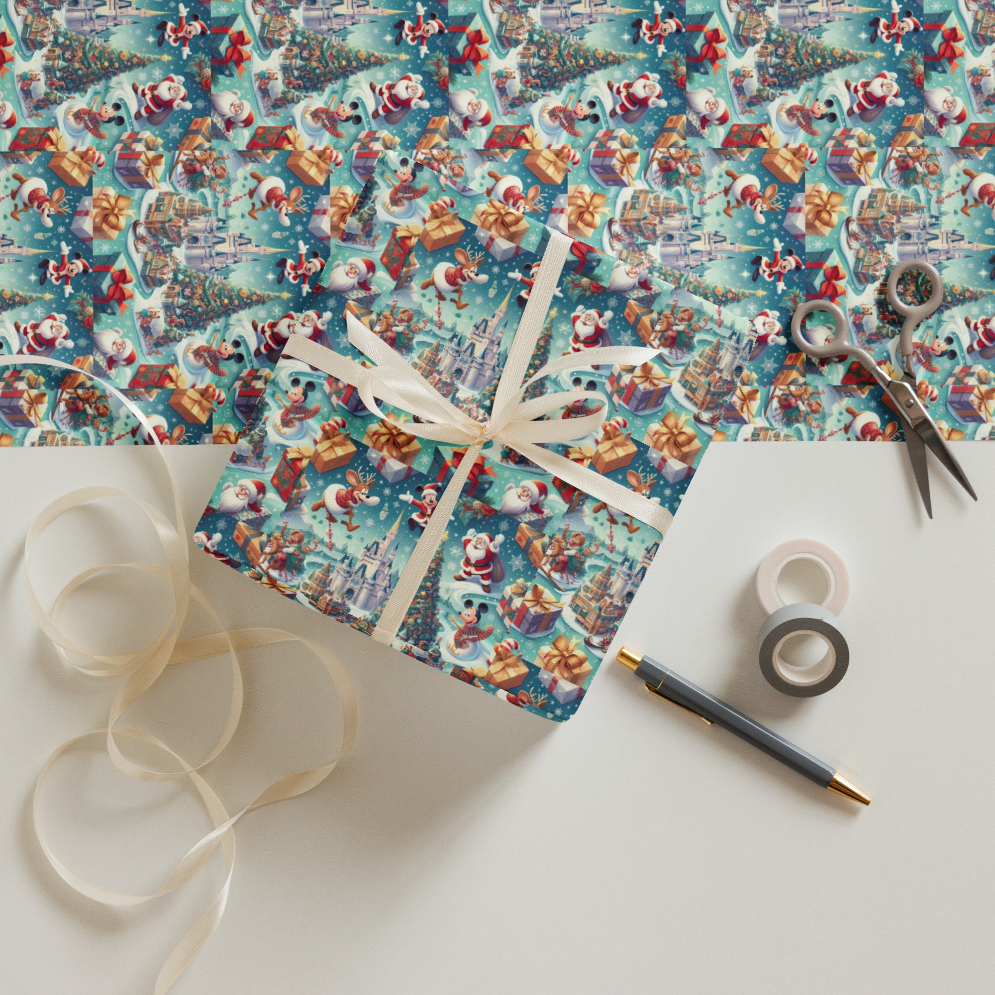 Disney Magic Kingdom Wrapping Paper - Etsy