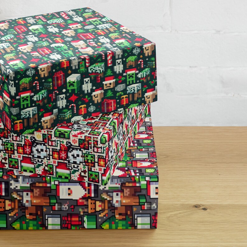 Minecraft Bundle Wrapping Paper - Etsy