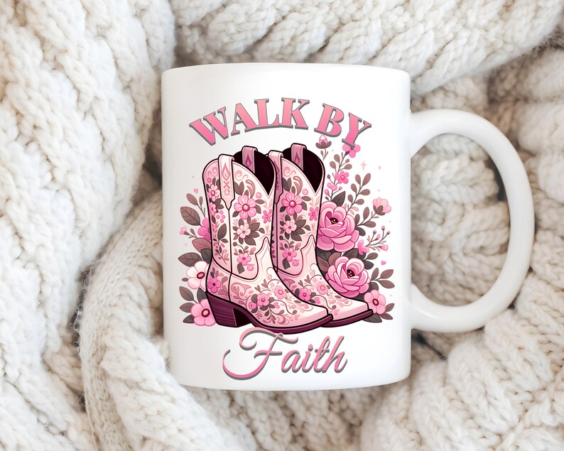 Walk by Faith PNG: Christian Country Cowgirl Wildflowers T-shirt ...